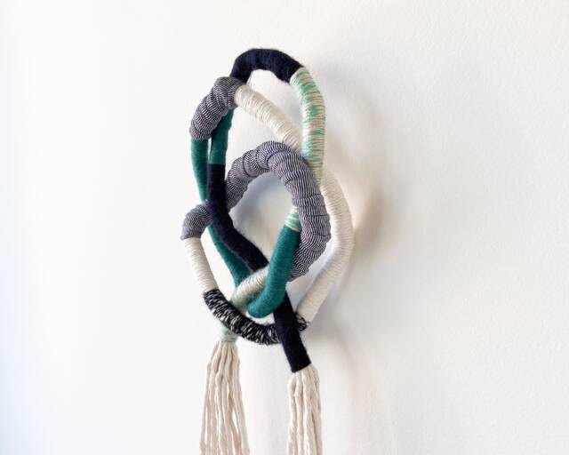 Wrapped Rope Wall Art For Home Decor, Vertical Decorative Knotted Fiber ...