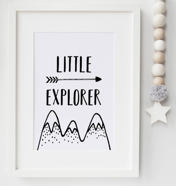 Little Explorer - Boys Nursery Print, Playroom Bedroom Childs Scandi ...