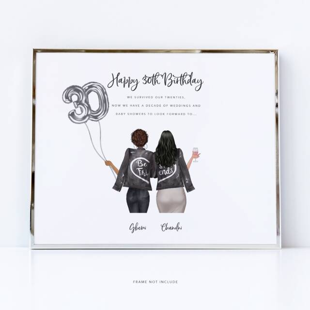 Personalised Goodbye 20S Hello 30S Good Friends Birthday Wall Art ...