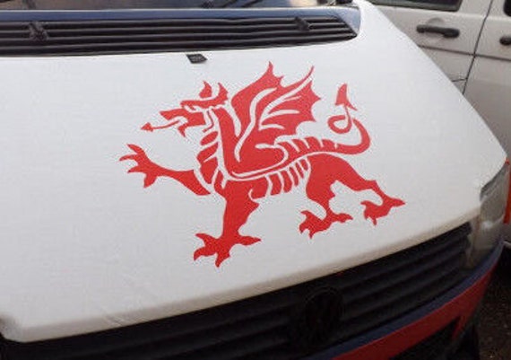 Large 21 X 16 Welsh Dragon Wales Vinyl Car Bonnet Side Sticker Decal ...