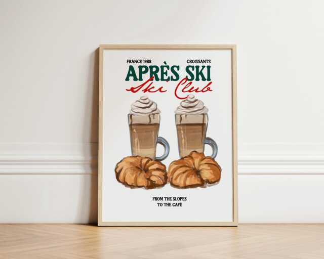Apr??s Ski Cafe Print, Apres Skiing Wall Art, Cabin, Winter Decor ...