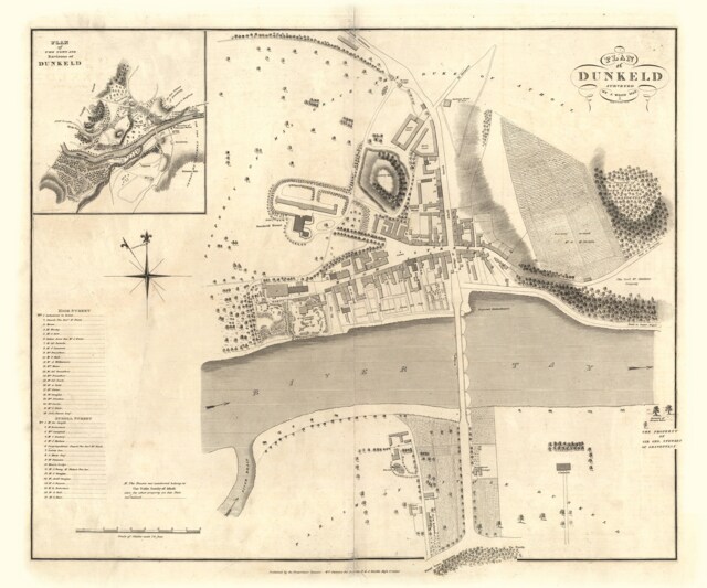 Dunkeld Map - Old Of Perth & Kinross Wall Art Print Antique Maps ...