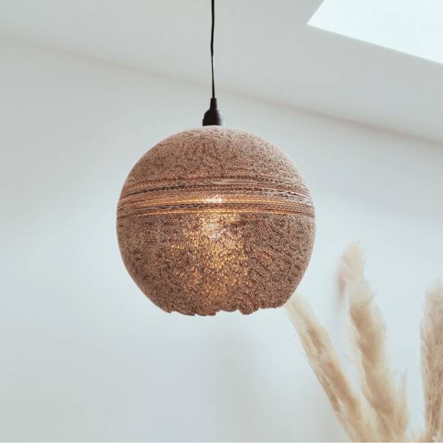 Large Cardboard Globe Suspension, Round Lampshade, Original Design ...