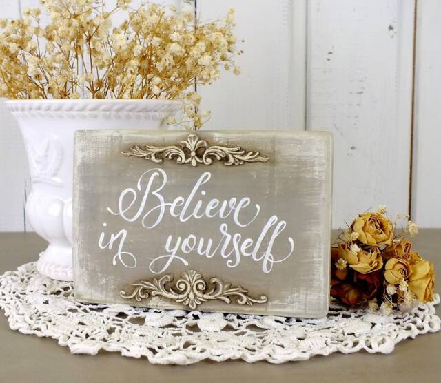 Believe Wood Sign, Rustic Sign With Motivational Sayings, Table Or ...