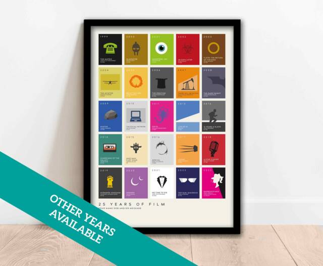 25 Years Of Film/Personalised 25Th Birthday Print The Year 1999 Framed ...