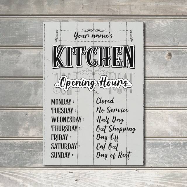 Personalised Kitchen Rules Funny Humor Family Joke Metal Plaque Custom ...