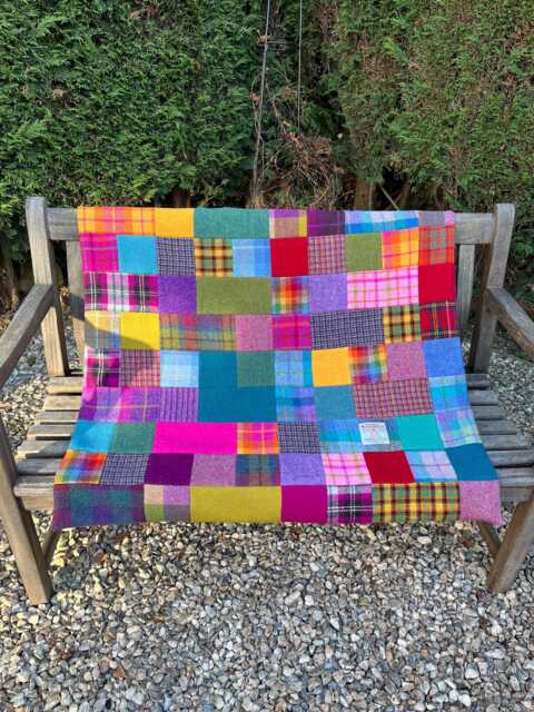 Harris Tweed Patchwork Throw, Wool Lap Quilt, Colourful Blanket by Etsy ...