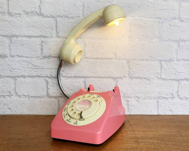 Coral Pink Desk Lamp, Retro Telephone Lamp by Etsy | ufurnish.com