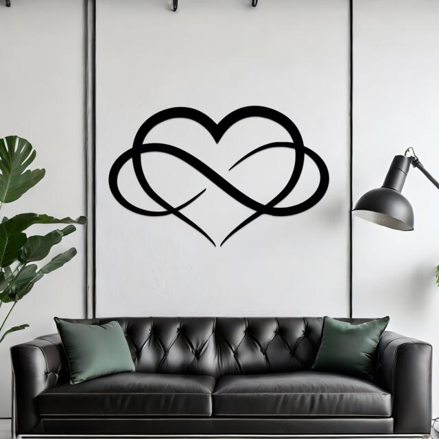 Wooden Infinity Heart Wall Art, Eternity Love For Couples Home Decor ...