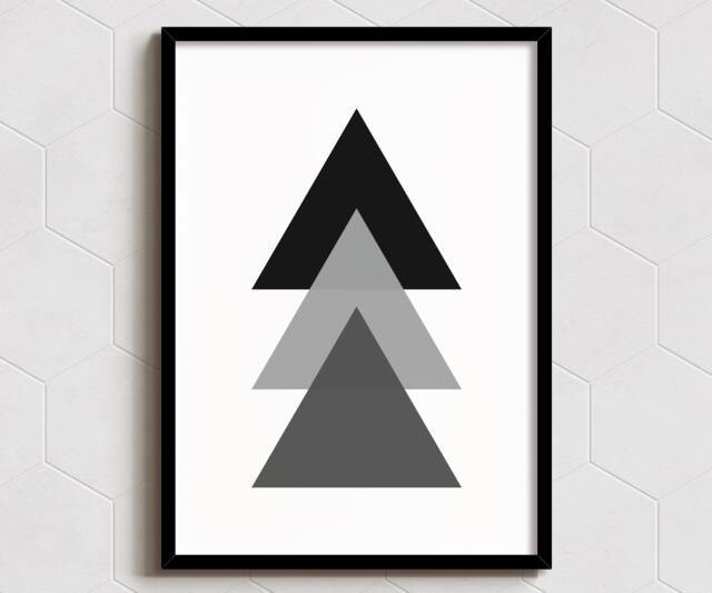 Abstract Triangles - Art Print Wall Decor A6, A5, A4, A3 Sizes Funny ...