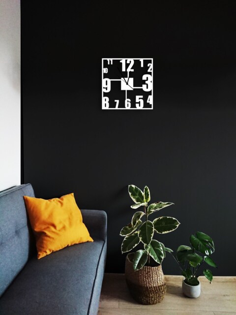 Square White Metal Wall Clock Modern Art Decor - 15.75In by Etsy ...