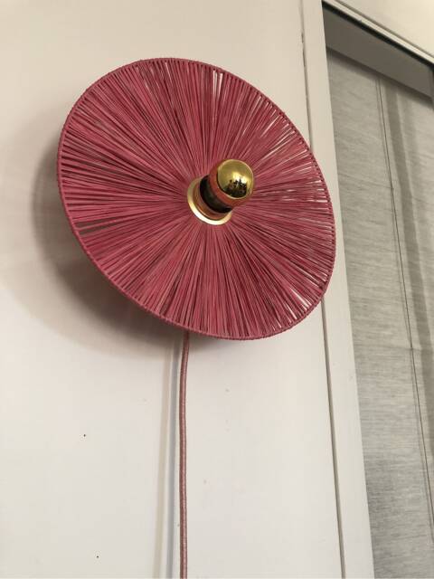 Fiore Rosa Pink Raffia Portable Wall Light by Etsy | ufurnish.com