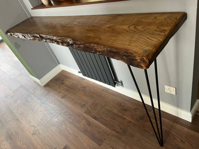 Live Edge Spalted Beech Wooden Rustic Breakfast Bar/Console Table by ...