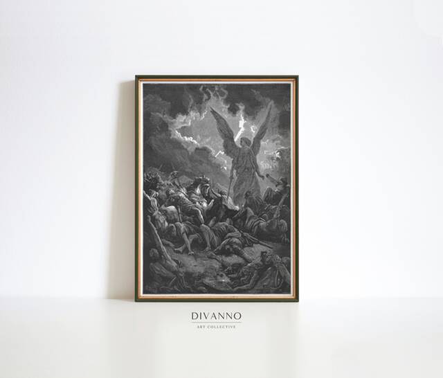 Gustave Dore Archangel Print, Dor?? Bible Gallery Wall Art, Rebel ...