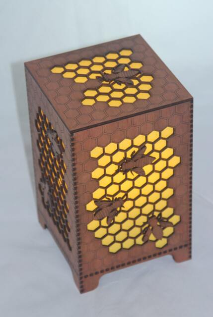 Bee Lamp - Unique Honeycomb & Bees Shine A Lovely Warm Yellow Glow ...
