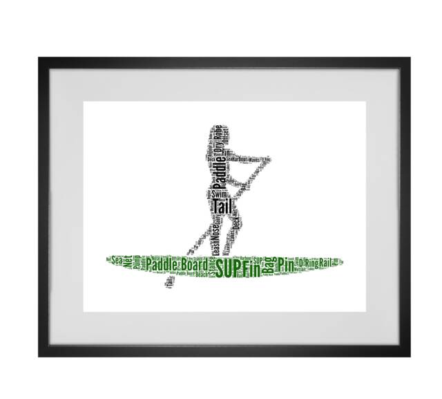 Personalised Female Paddle Board Sup Word Art Print by Etsy | ufurnish.com