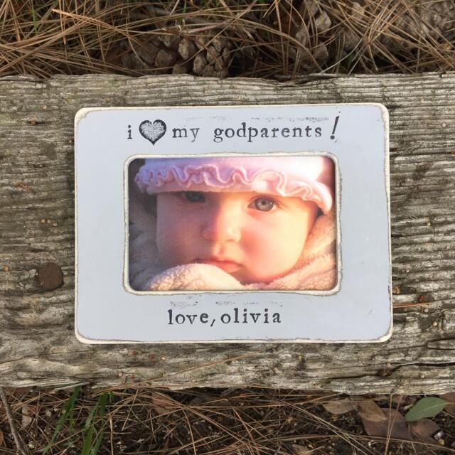 Personalized Godparents Picture Frame Hand-Painted Vintage Style by ...