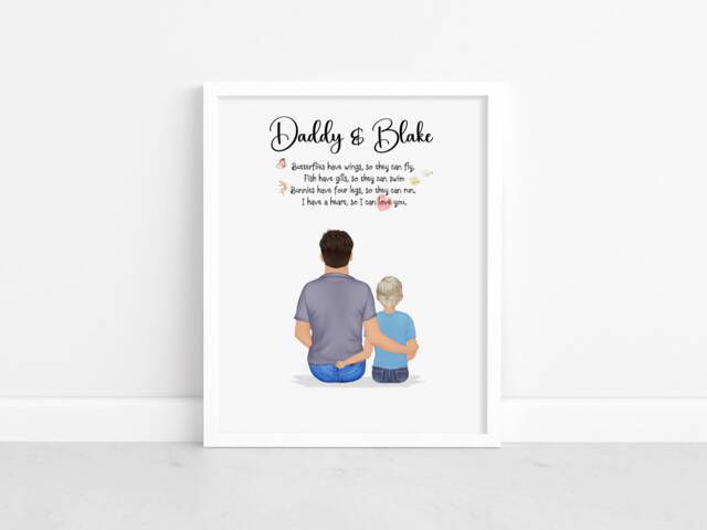 Father & Son Print - Daddy Fathers Day Gift Birthday Gift For Dad by ...