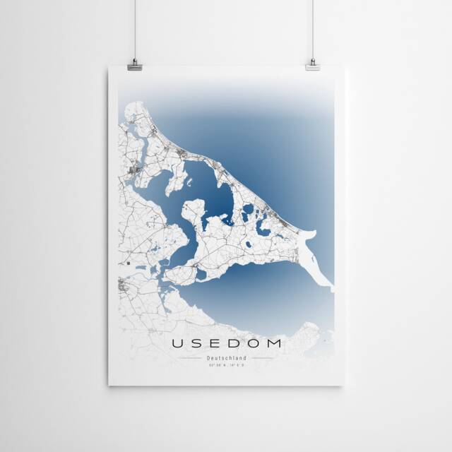 Usedom Island Poster/Island Map. Personalized Poster I Quality Print ...