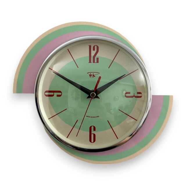 Color Etched Spinning Meteor Clock, Pastel Pink Green Cream Decor ...