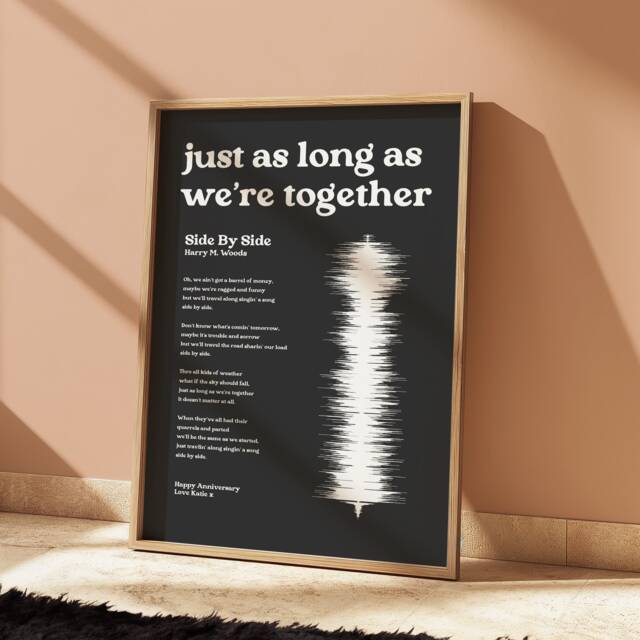 Personalised Song Lyrics With Music Soundwave Wall Art Gift ...