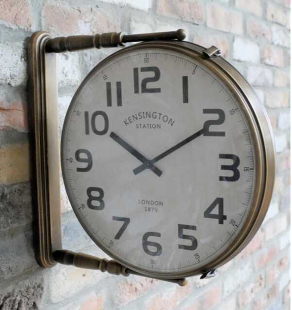 Kensington Station Railway Style Double Sided Clock Industrial Home ...