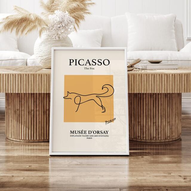 Picasso Art Print, Yellow Wall Art, Mustard Yellow, Decor, Boho Living ...