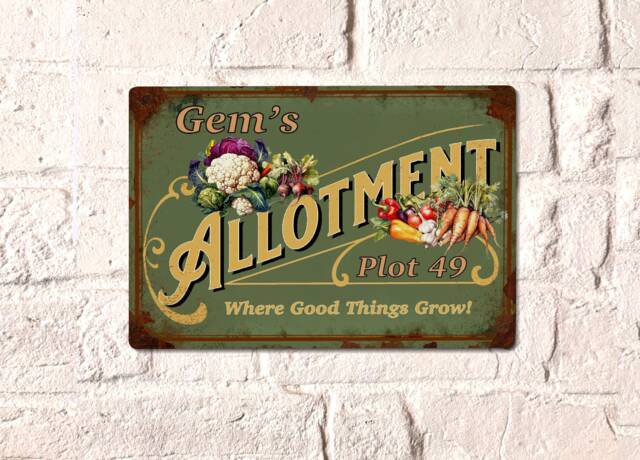 Personalised Garden Tin Sign Metal Greenhouse Vegetable Allotment Shed ...