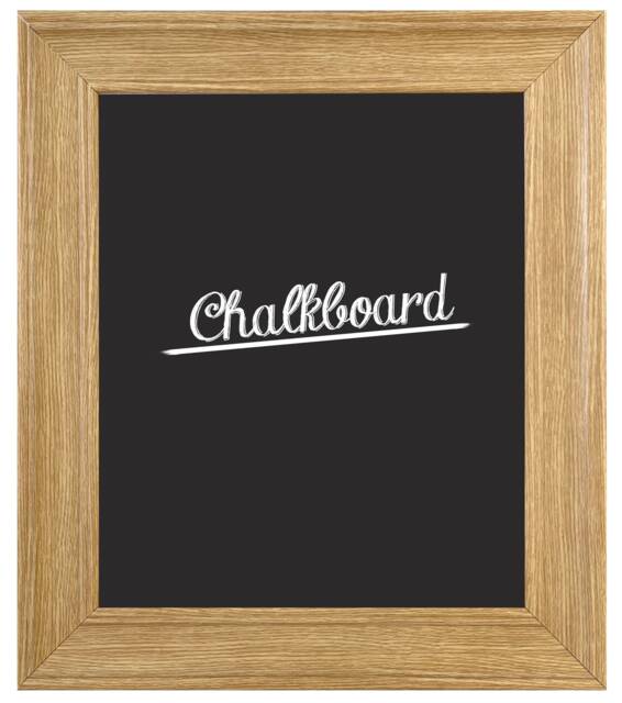 Scandi Oak Chalkboard, Wood Style Effect Framed Wall Hanging Chalkboard ...