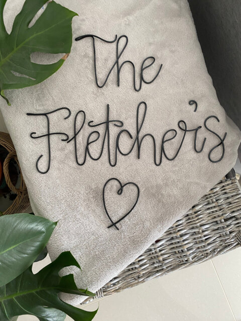 New Wire Family Name Sign, Family Wall Art, Wire Typography, Wedding ...