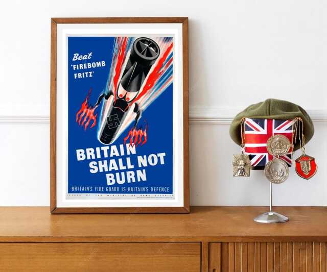 "Reprint Of A Wwii Britsh Propaganda Poster - ""Britain Shall Not Burn ...