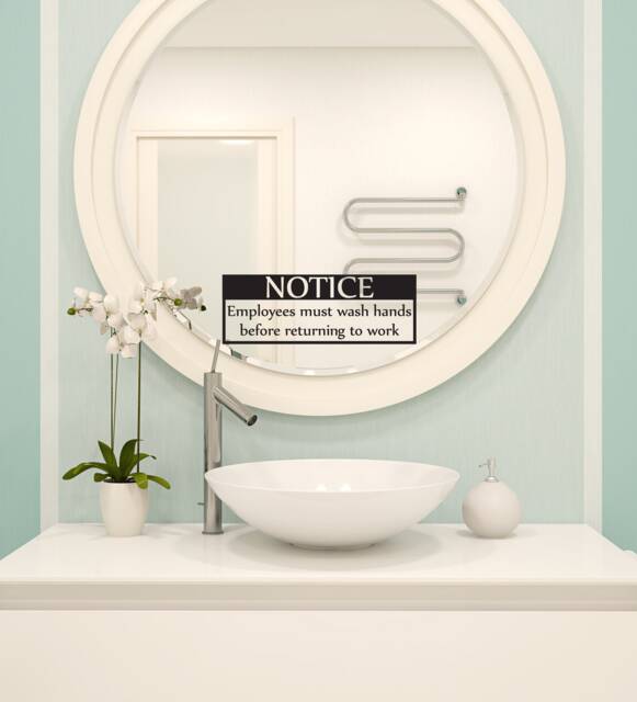 Vinyl Wall Decal Sign - Notice Employees Must Wash Hands Before ...