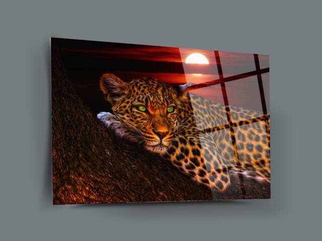 Leopard Glass Wall Decor-Extra Large Art-Alcohol Ink Art-Above Couch ...