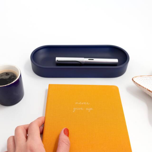 Night Blue Pen Holder, Desk Organizer Tray, Minimalist Organiser For ...