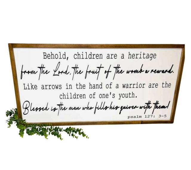 Psalm 127 Wall Sign - Christian Scripture Nursery Decor - Pastor Office ...
