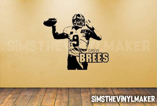 Football Decal - Drew Brees Decal Boys Bedroom Decor Player Vinyl ...