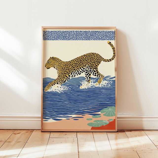 Leopard Poster, Jungle Wall Art, Animal Print, Modern Wildlife Safari ...