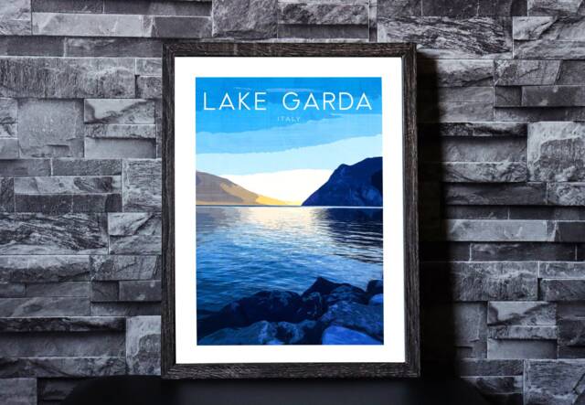 Lake Garda Poster, Garda, Custom Art Print, Travel Painting, Wall Art ...