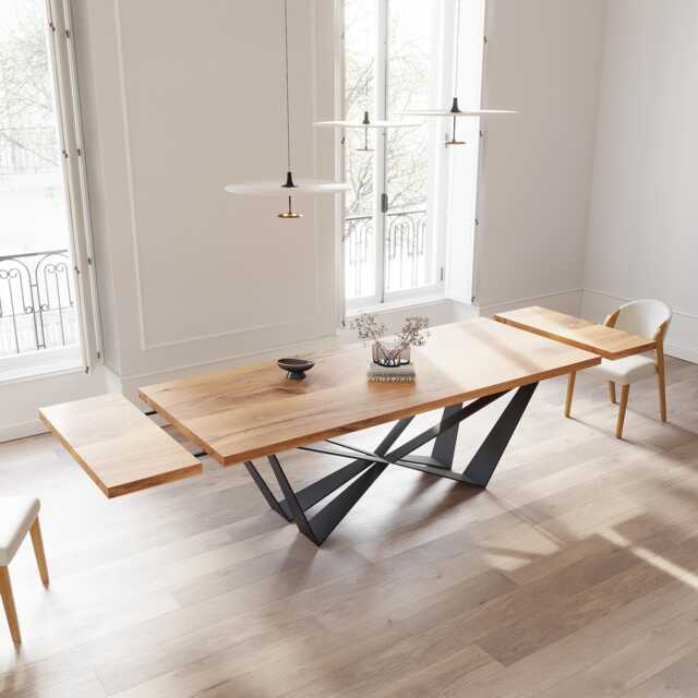 Extendable Solid Oak Kitchen Dining Table With Scorpio Legs 093 by Etsy | ufurnish.com