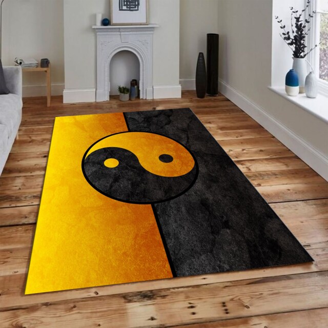 Ying Yang Rug, Room Graffiti Patterned Popular Themed Gift For Her ...