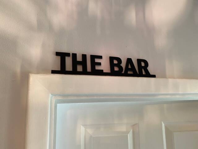 The Bar Door Sign, Topper, Shelf Decor, Frame Art, Wall Novelty Sign ...