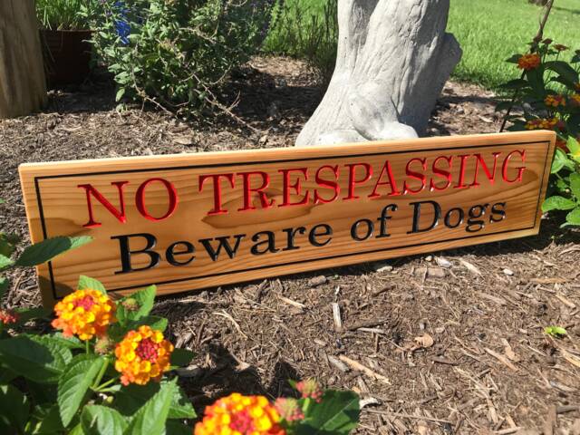 Personalized No Trespassing Beware Of Dog Rustic Wood Sign by Etsy ...