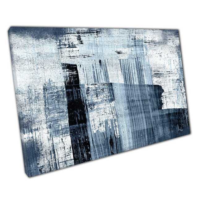 Modern Abstract Grey Blue Canvas Art Print For Home Office D??cor by ...