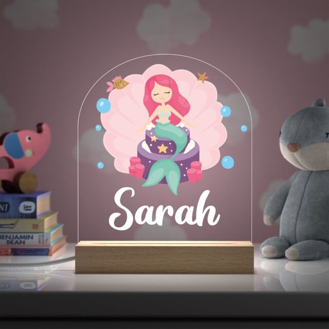 Mermaid Night Light, Childrens Led Lamp, Girls Bedroom Decor, Kids Name ...