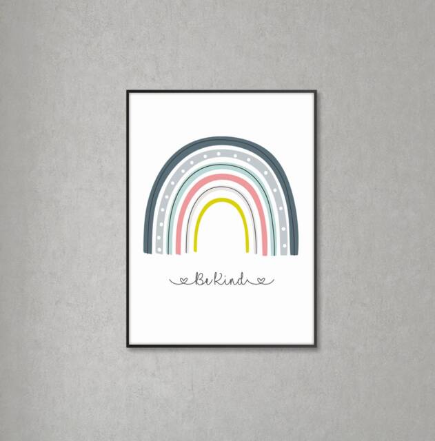 Rainbow Be Kind Prints , Wall Art Neutral Home Decor - Office by Etsy ...