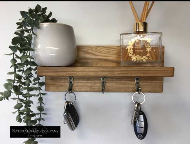 Handmade Oak Waxed Key Holder Shelf Entrance Hall Organizer by Etsy ...