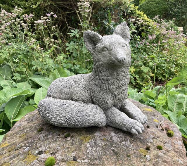 Reconstituted Stone Lying Down Fox Ornament by Etsy | ufurnish.com