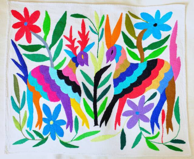 Mantel Otom??, Marco De Pared, Arte Popular Bordado A Mano, Tenango, M ...