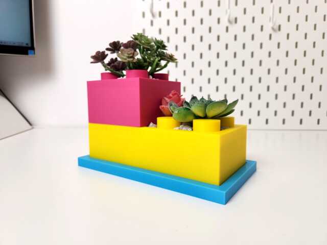 Building Blocks Flower Pot Multiple Colours Stackable Planters Gift For ...