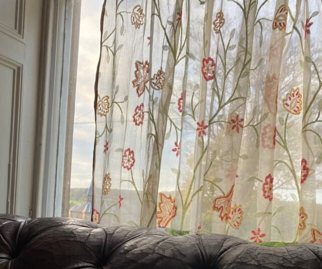 "Antique Scottish Madras Period Design Crewelwork Wool Lace Panelling ...